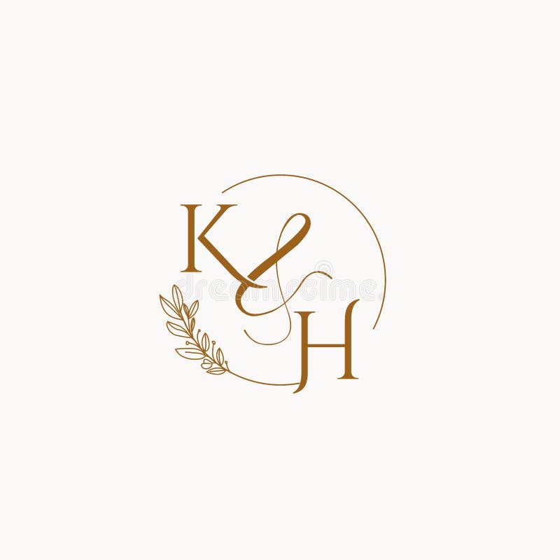 KH Initial Wedding Monogram Logo Stock Illustration - Illustration of ...