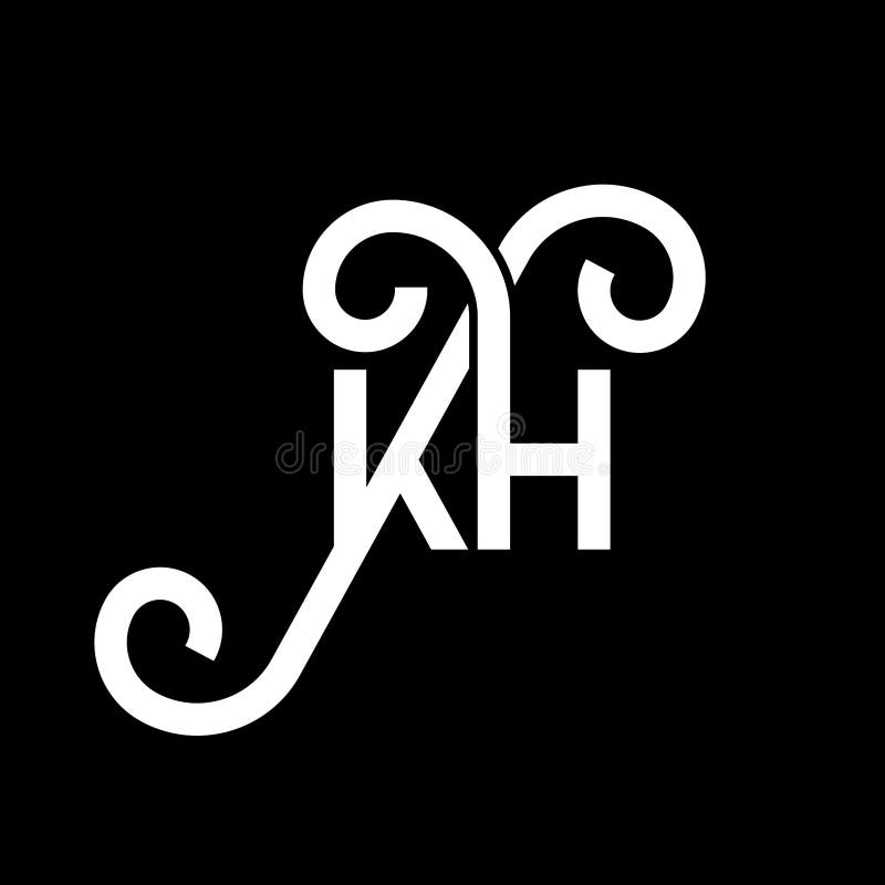 KH Letter Logo Design on Black Background. KH Creative Initials Letter ...