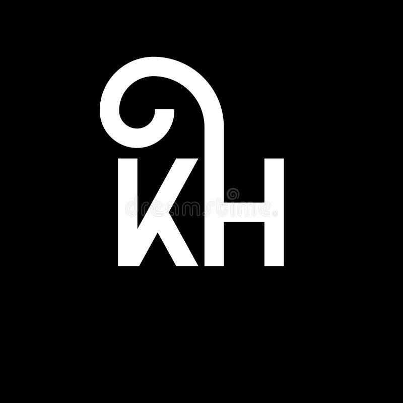 KH Letter Logo Design on Black Background. KH Creative Initials Letter ...