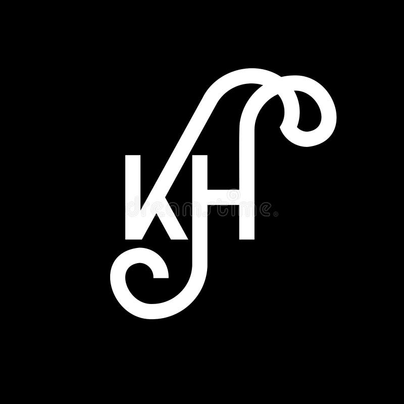KH Letter Logo Design on Black Background. KH Creative Initials Letter ...