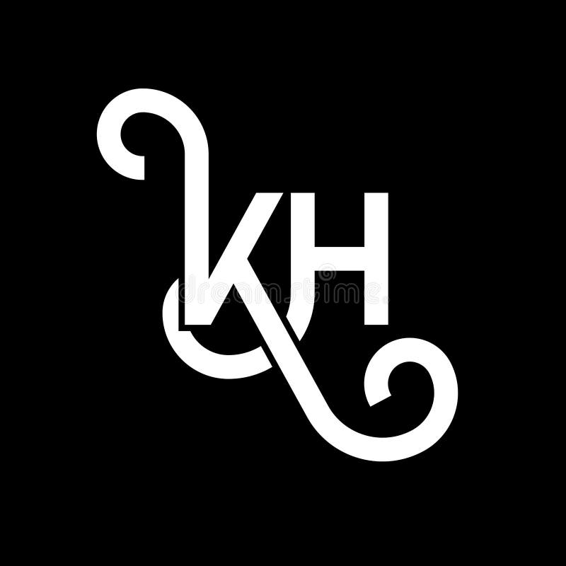 KH Letter Logo Design on Black Background. KH Creative Initials Letter ...