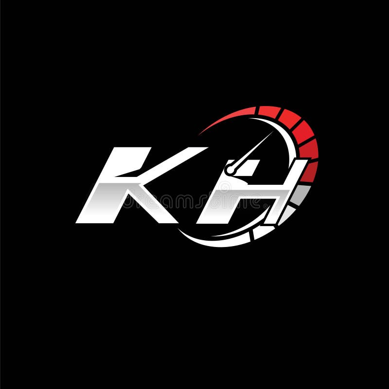KH Logo Letter Speed Meter Racing Style Stock Vector - Illustration of ...