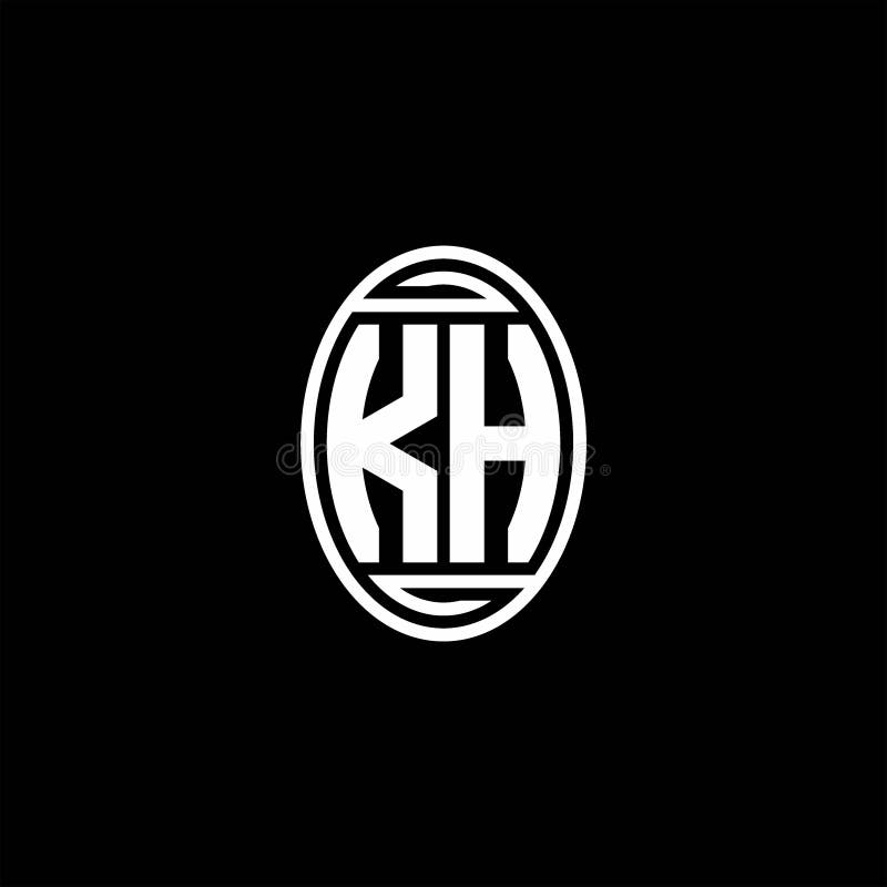 KH Monogram Logo Isolated on Oval Rotate Shape Stock Vector ...