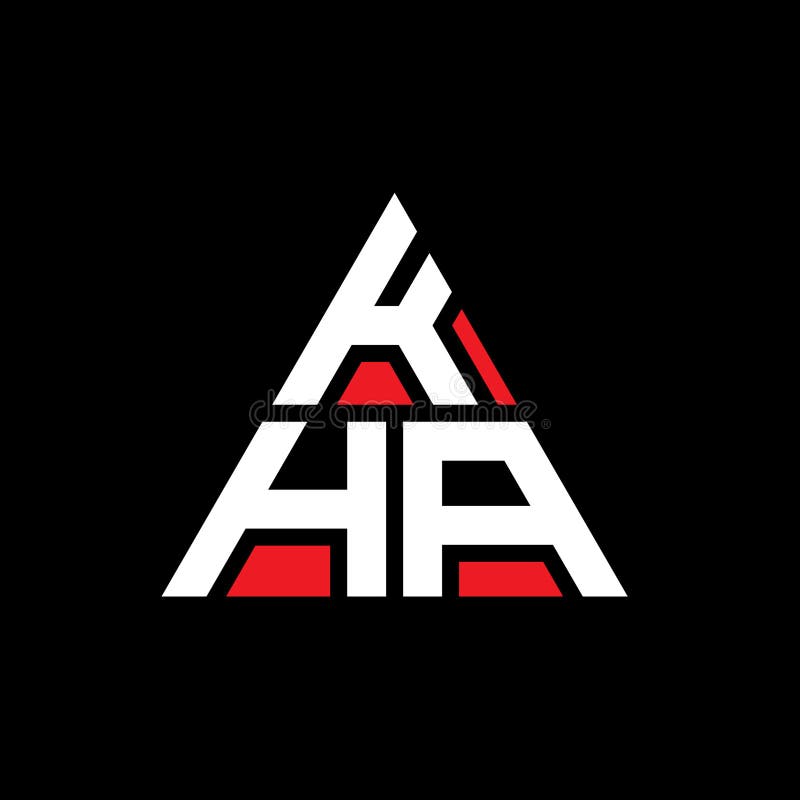 KHA Triangle Letter Logo Design with Triangle Shape. KHA Triangle Logo ...