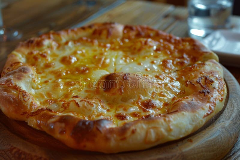 Khachapuri, Georgian Cheese-filled Bread, Delicious and Savory. Stock ...