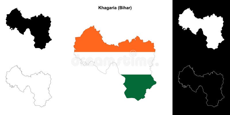 Khagaria outline map stock vector. Illustration of blank - 368824513