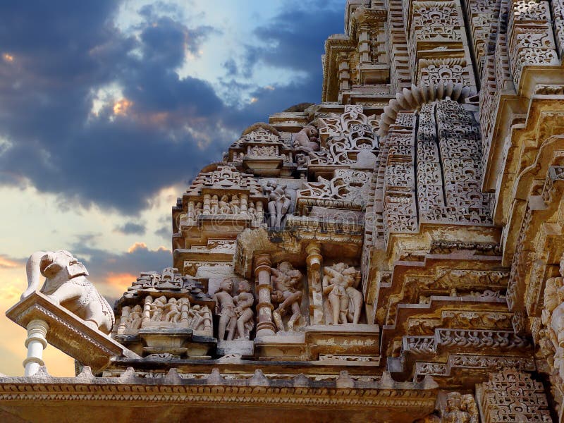 Khajuraho Tempel. Indien stockbild. Bild von gottheit - 2923801