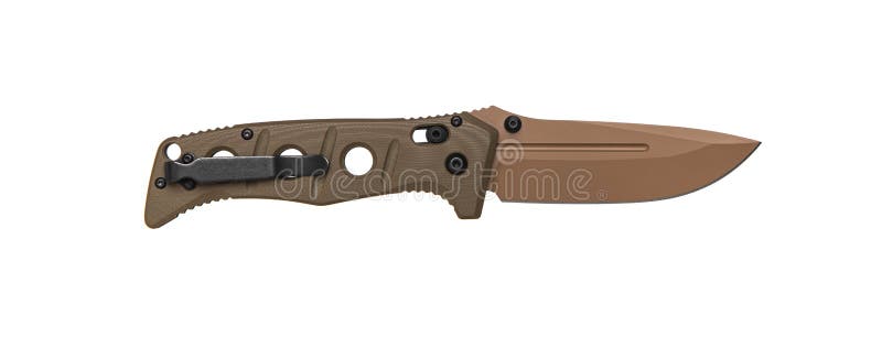Khaki Pocket Folding Knife. Compact Metal Sharp Tactical Knife with a ...