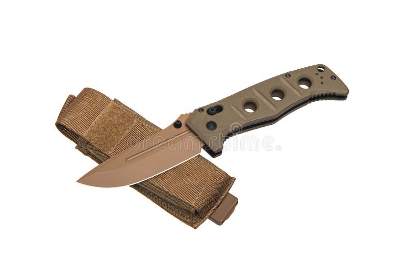 Khaki Pocket Folding Knife. Compact Metal Sharp Tactical Knife with a ...