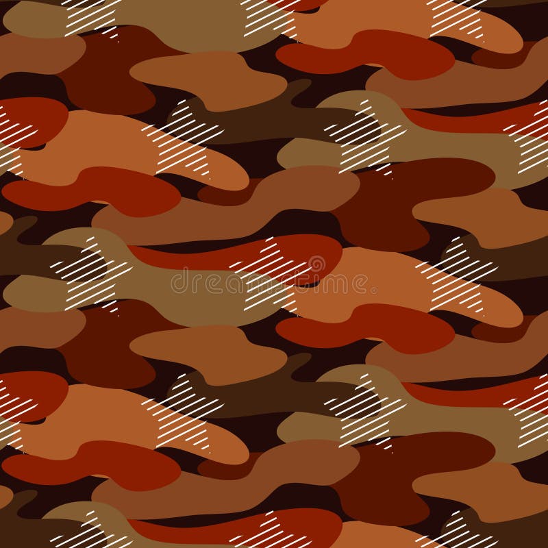 Khaki Rufous Camouflage Seamless Vector Pattern. Stock Vector ...