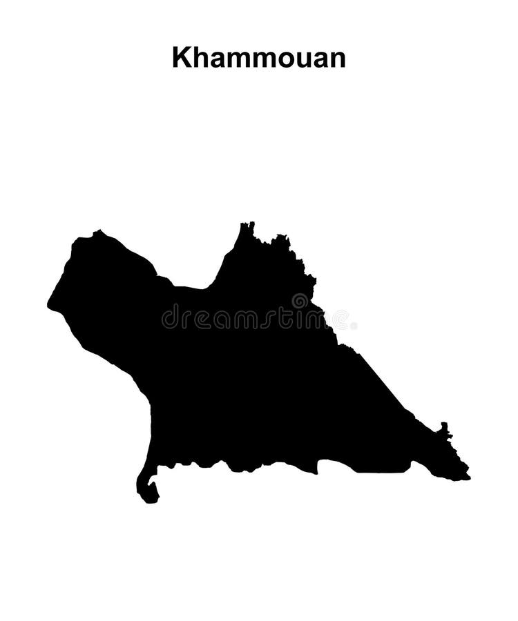 Khammouan outline map stock vector. Illustration of contour - 360472750