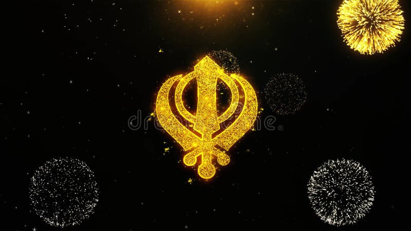 Khanda, Religion, Religious Symbol, Sikhism Icon on Firework Display ...