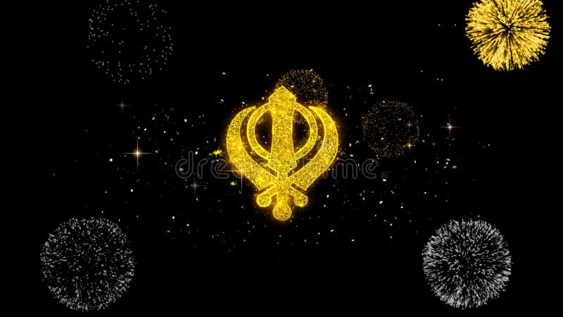 Khanda, Religion, Religious Symbol, Sikhism Icon on Glitter Golden ...