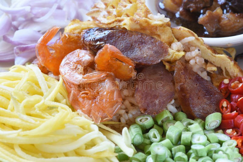 Khao Kluk Kapi or Thai Fried Rice with Shrimp Paste Stock Photo - Image ...