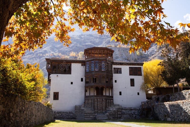 Khaplu Palace in Autumn Season Stock Image - Image of yellow, season ...