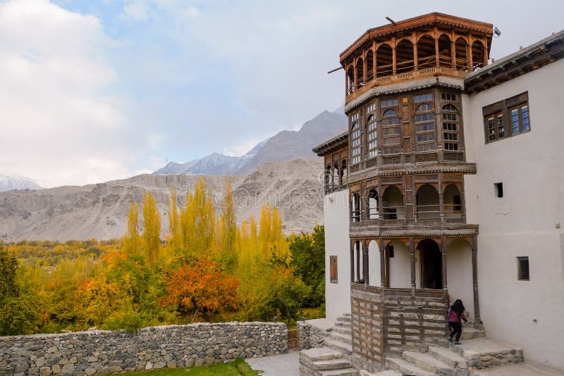 Khaplu palace in autumn. stock photo. Image of khaplu - 127773214