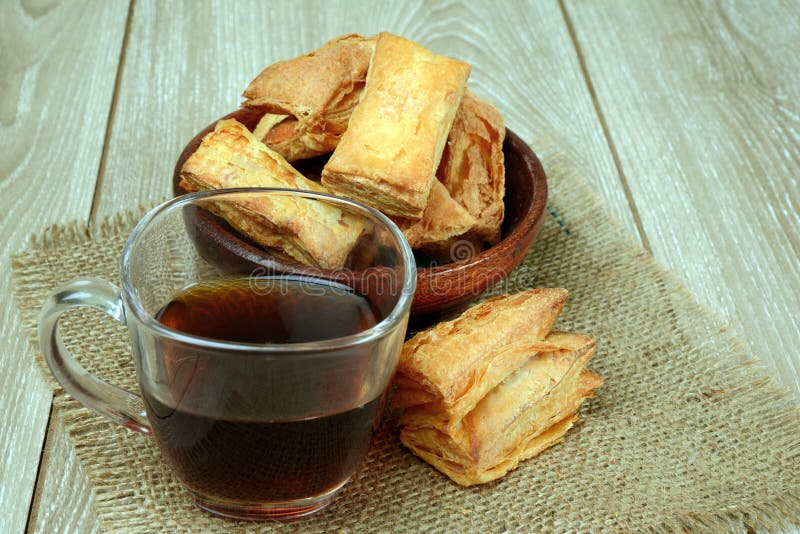Kharee or Khari Salty Puff with a Cup of Tea Stock Image - Image of ...