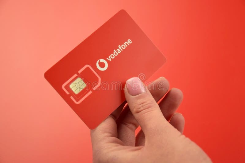Vodafone Starter Pack on a Red Background. Editorial Stock Photo ...