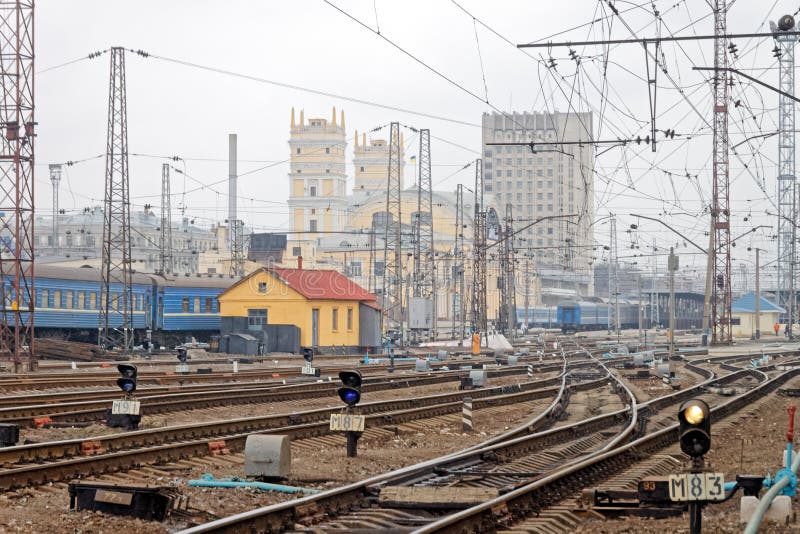 Railway Tracks at the Kharkiv Passenger Railway Station Editorial Stock ...