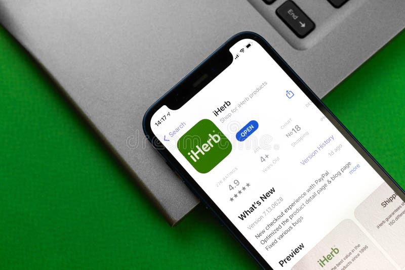 Kharkov, Ukraine - July 2, 2021: IHerb App on the Screen Editorial ...