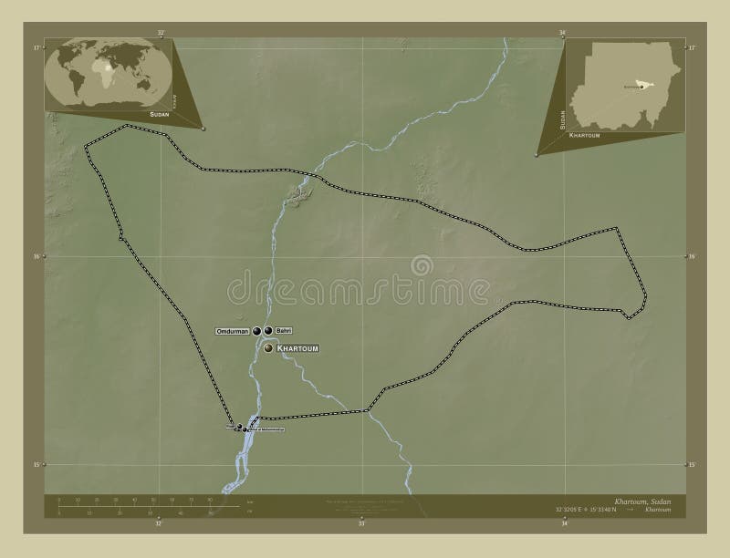 Khartoum, Sudan. Wiki. Labelled Points of Cities Stock Illustration ...