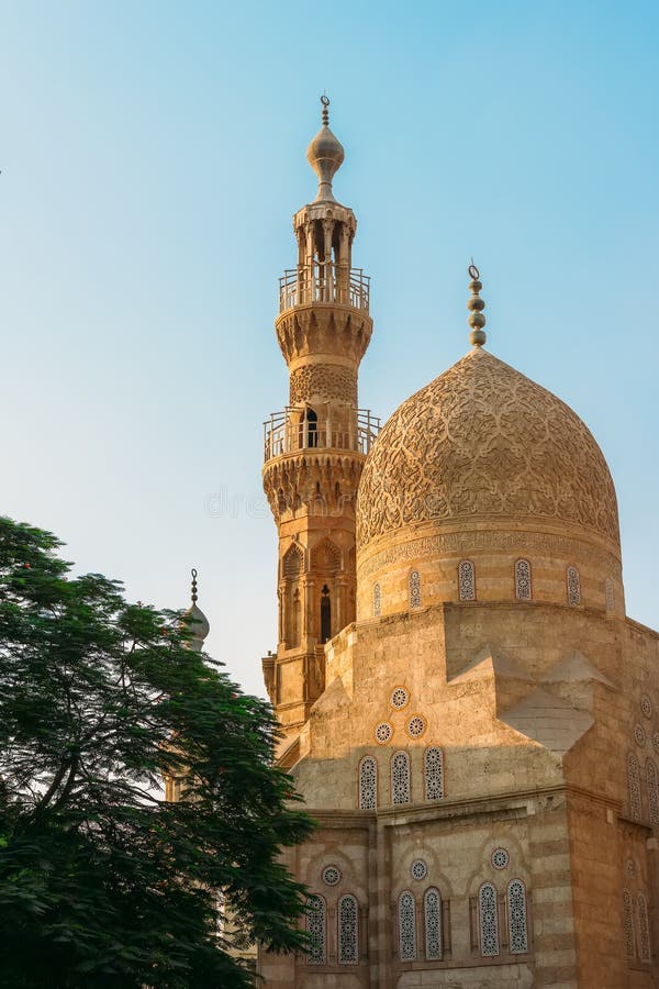 Khayer Bek and Aqsunqur Mosque in Old Cairo Stock Photo - Image of ...