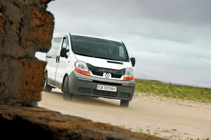 Kherson, Ukraine - August 6, 2019: White Renault Trafic on a Field ...
