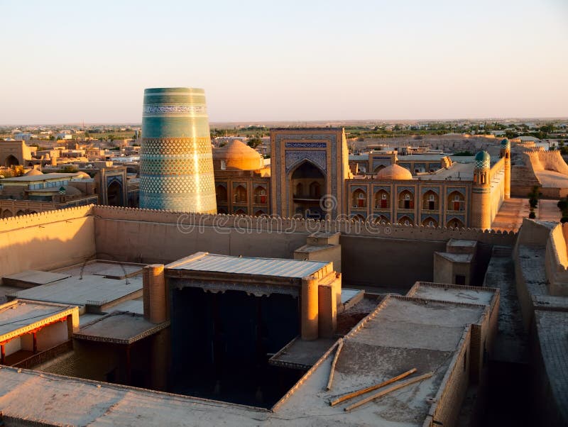 Khiva at sunset stock photo. Image of aerial, city, islam - 25603592