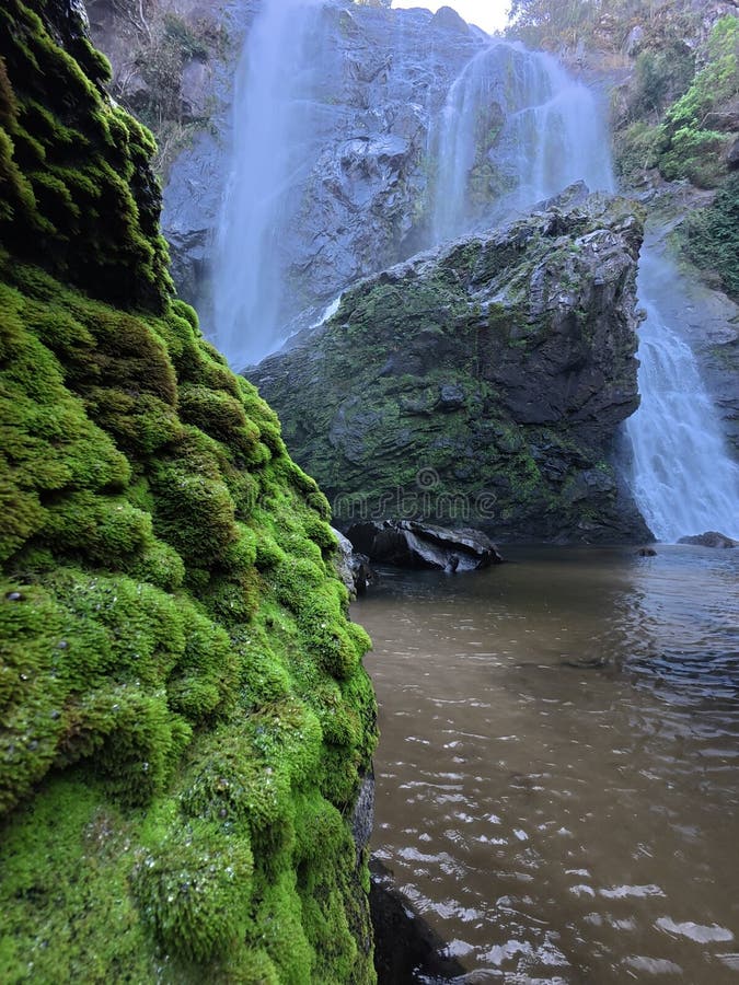 Khlonglan Waterfall with Moss in Rainforest Stock Photo - Image of ...
