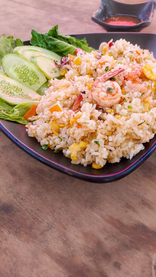 Khmer Fried Rice with Shrimps or Bai Cha Kapi Stock Image - Image of ...
