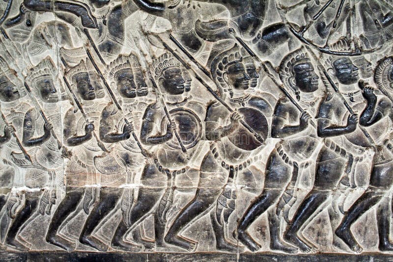 Khmer soldiers stock photo. Image of historic, hinduist - 60748864
