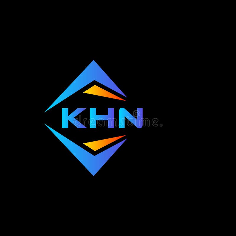 KHN Abstract Technology Logo Design on Black Background. KHN Creative ...