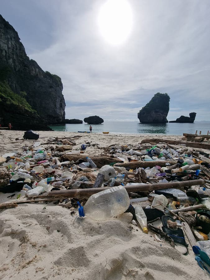 Kho Phi Phi Thailand Beaches Full of Plastic Bottle and Garbage in ...