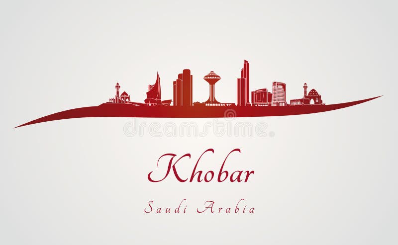 Khobar skyline in red stock vector. Illustration of isolated - 35330297