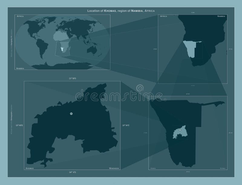 Khomas, Namibia. Described Location Diagram Stock Illustration ...