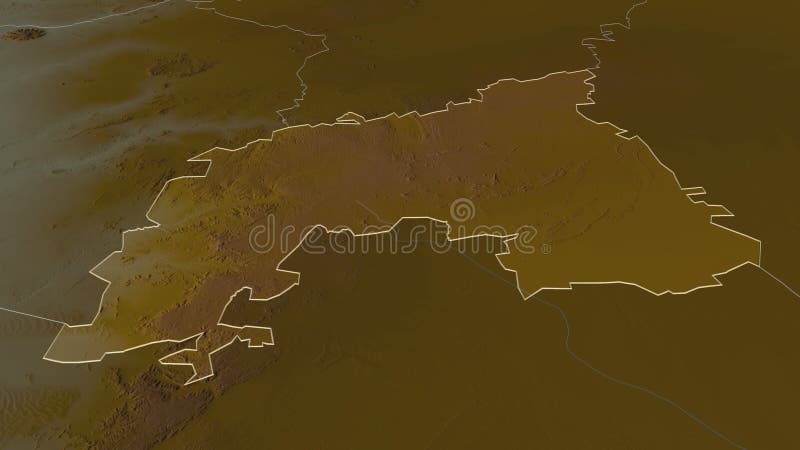 Khomas, Namibia - Outlined. Relief Stock Illustration - Illustration of ...