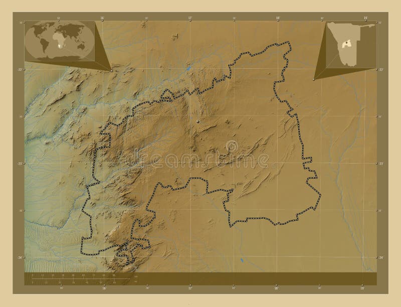 Khomas, Namibia. Physical. Major Cities Stock Illustration ...