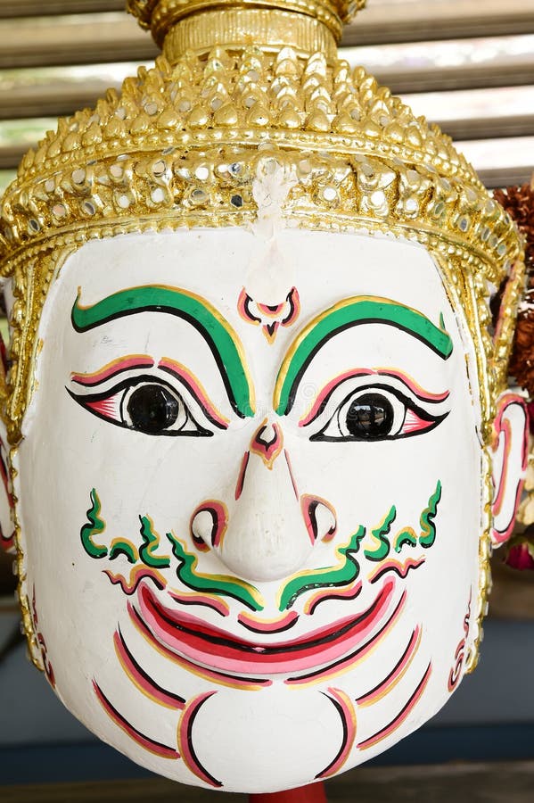 Khon, Angel Mask in Native Thai Style Stock Image - Image of head ...