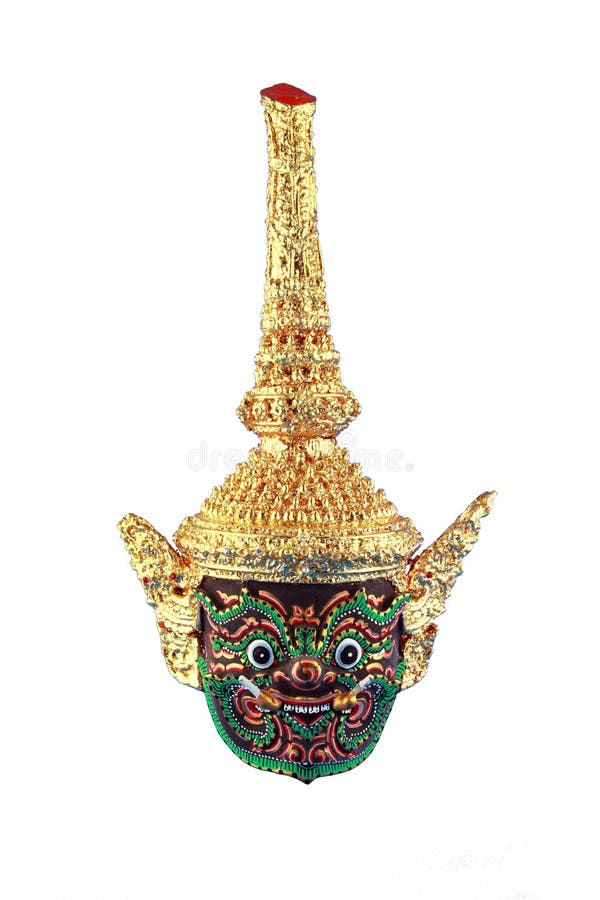 Khon Mask Traditional Thai Drama Dance Stock Image - Image of epic ...