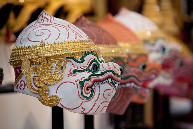 Khon masks stock image. Image of monkey, khon, traditional - 13385509