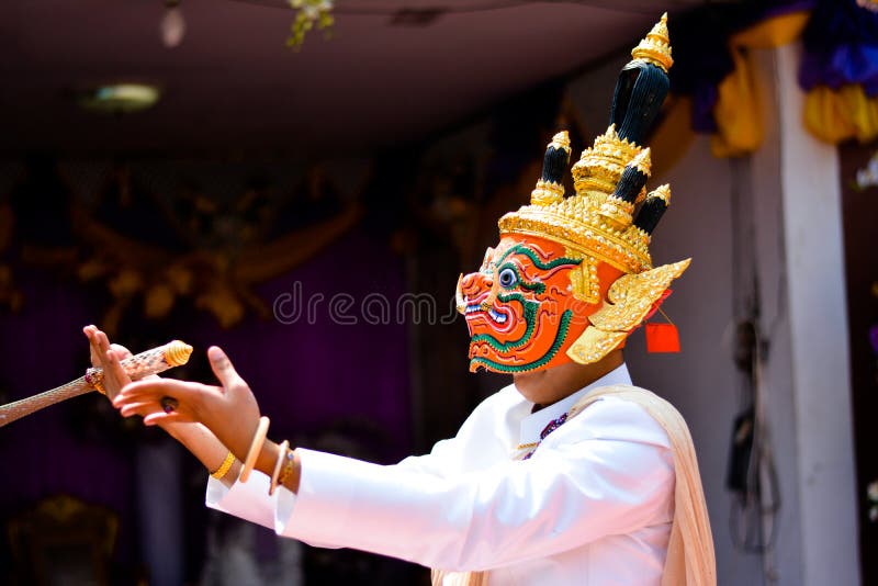 Khon Show Beautiful Women and Traditional Costume Stock Image - Image ...