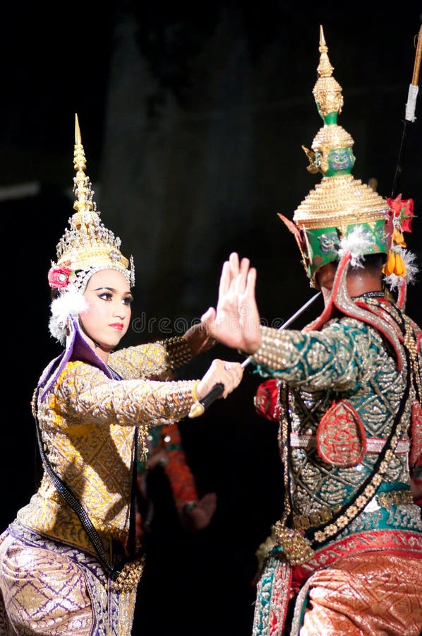 Khon-Thai Culture Drama Dance Show Editorial Photography - Image of ...