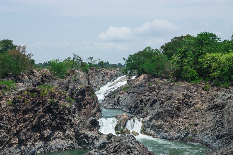 Famous Lobe Falls at Kribi, Cameroon, One of the Few Waterfalls in the ...