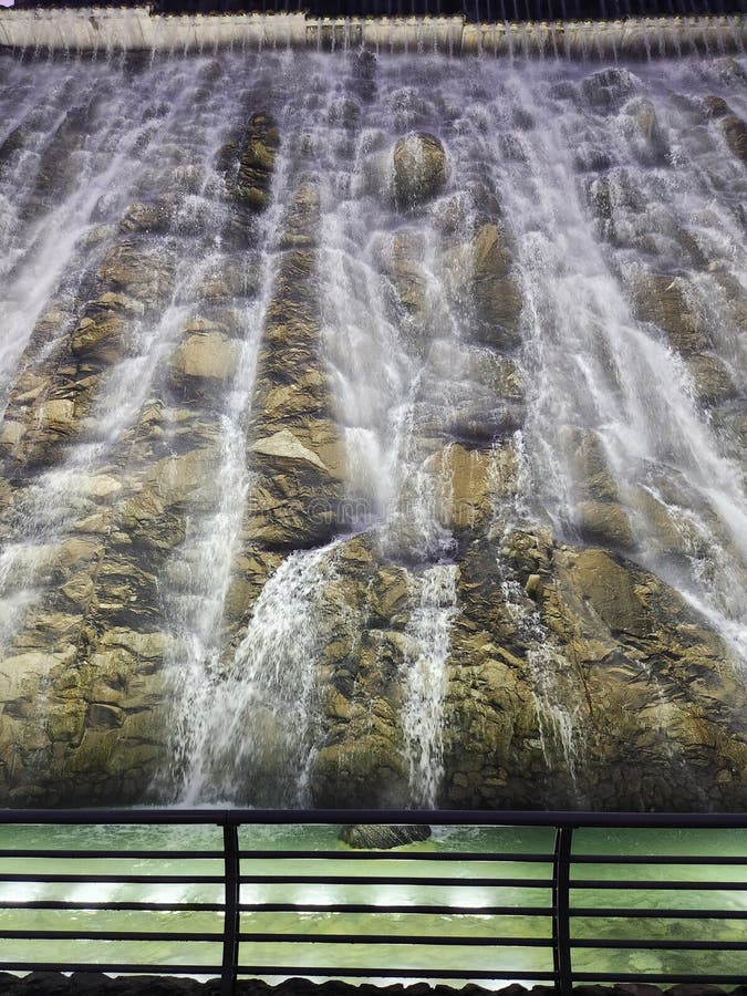 Khor Fakkan Corniche Water Fall, Sharjah, UAE Stock Photo - Image of ...