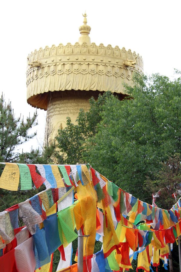 Khor and flags stock image. Image of tibetian, color - 26395973