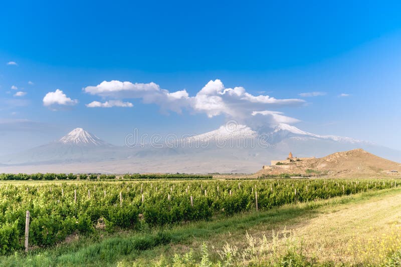 Khor Virap and Mount Ararat Stock Image - Image of armenia, history ...