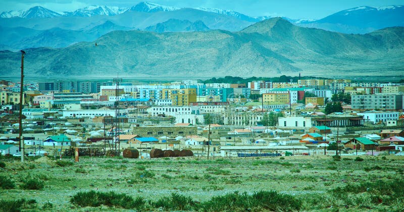 Khovd city stock photo. Image of mongolian, view, landscape - 253710214