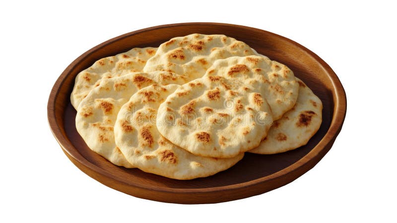 Khubz 3D Rendering Tray of Traditional Arabic Flatbread Stock ...