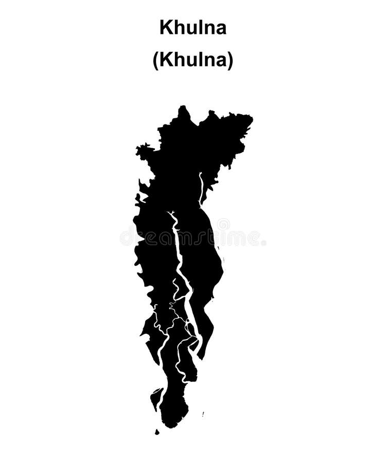 Khulna outline map stock vector. Illustration of border - 371636895