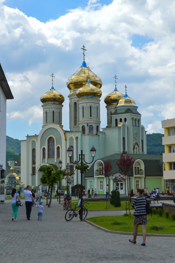 Saints Cyril and Methodius Cathedral in Khust, Ukraine on May 3, 2016 ...